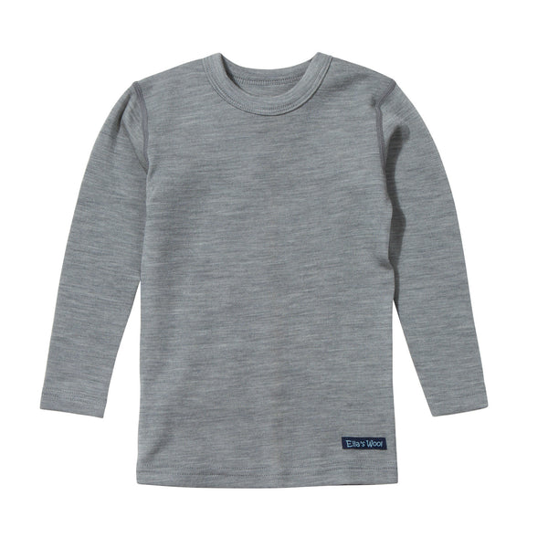 Kids 100% Merino Base Layer Set [Marl-Gray] | Ella's Wool